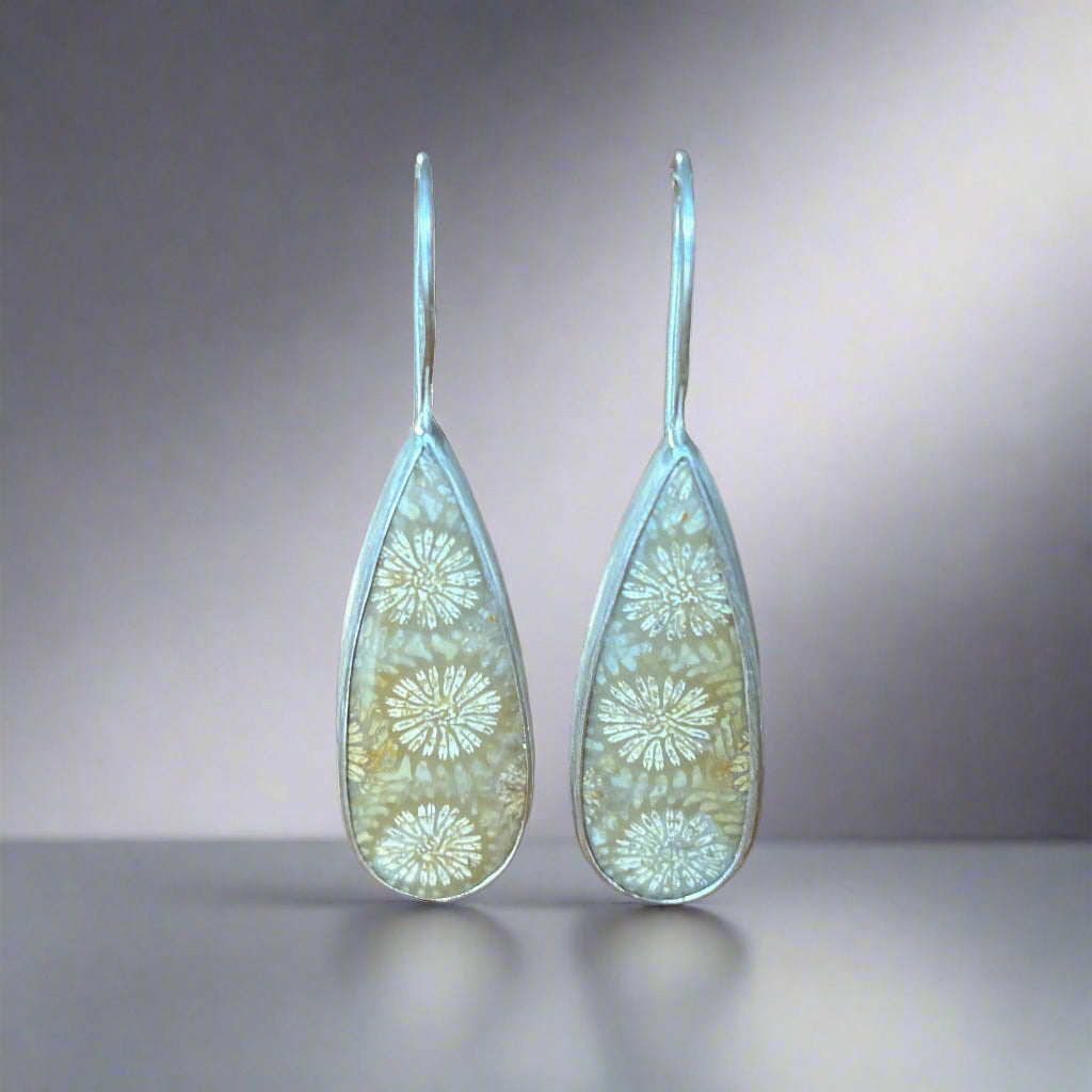 Beige Fossilized Coral Earring– Kim Larsen